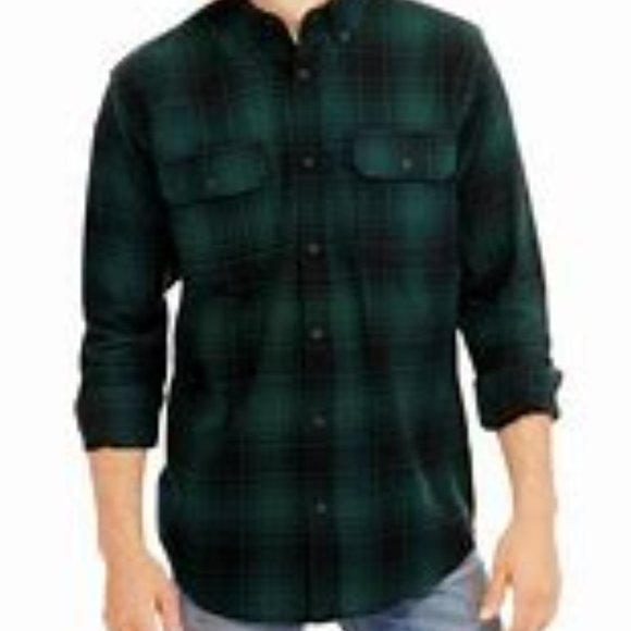 Faded Glory | Shirts | Mens Green And Black Plaid Flannel Shirt Medium ...